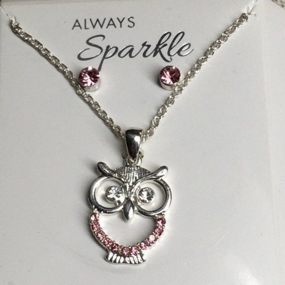 Always Sparkle | Jewelry | Always Sparkle Owl Necklace Stud Earrings ...